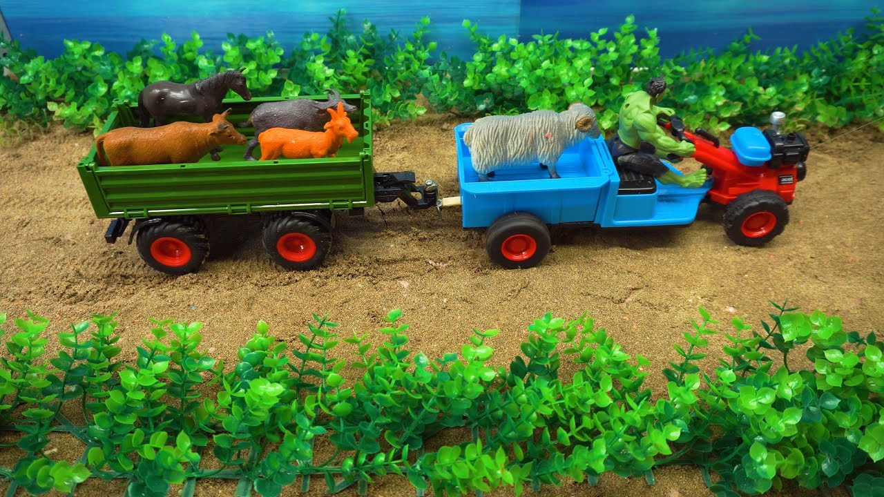 Top Diy Tractor Mini Miniature Tractor Trolley Loading With Farm Animal ...