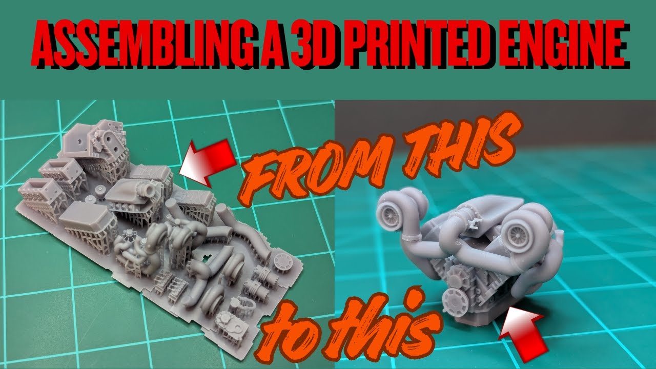 Assembling a 3D printed engine from A to Z!! It's really not difficult ...