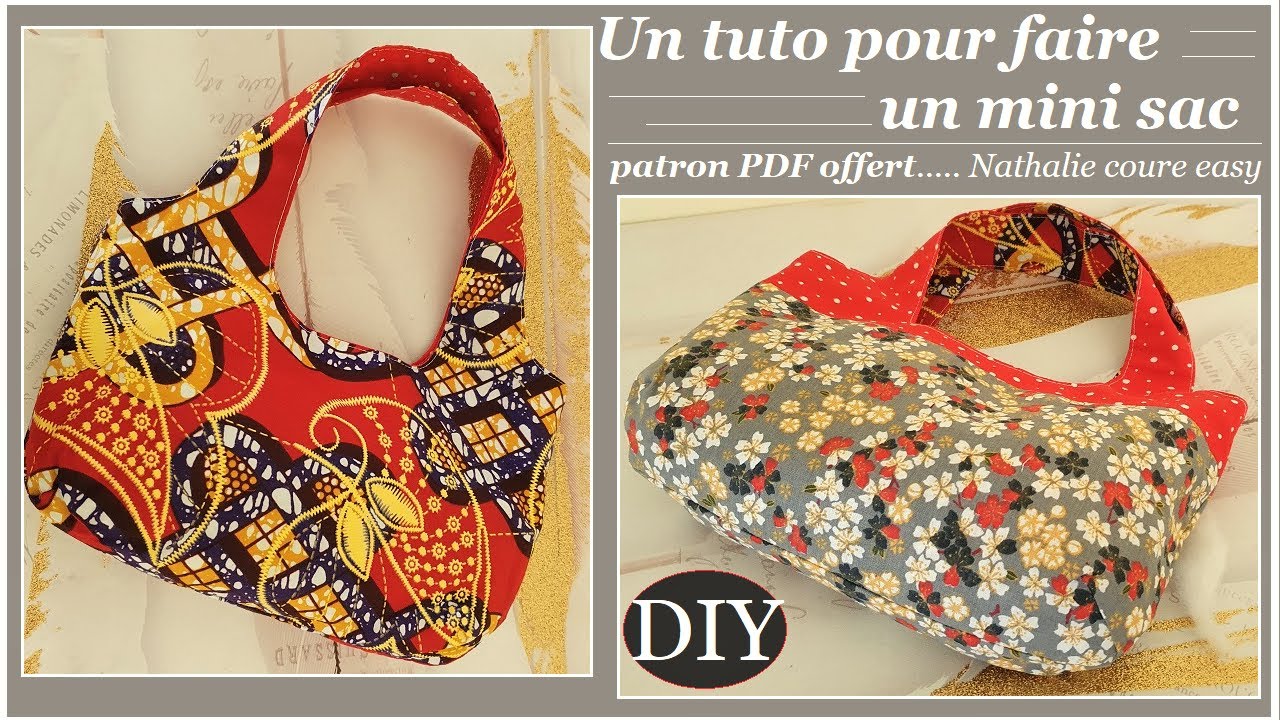 Un tutoriel pour confectionner ce mini sac /le patron PDF est offert ...