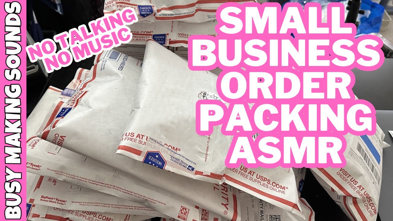 Small Business Packing Orders ASMR Satisfying Shipping Packaging Sounds ...