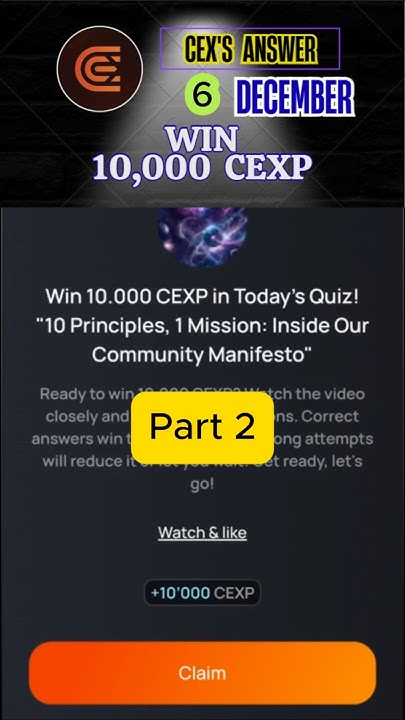 CEX Quiz Answers 6 DECEMBER |Part 2 #CEXIO #CryptoQuiz #CEXIOQuiz #CollectiveSuccess - YouTube