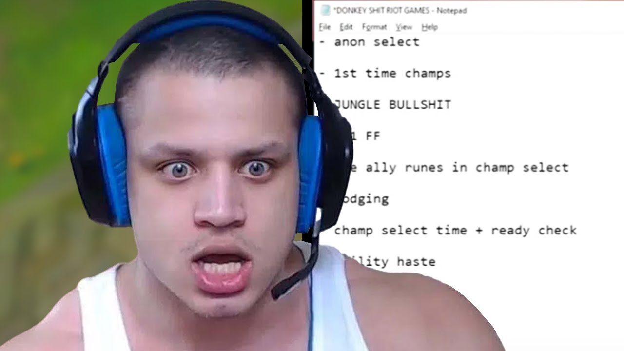 Tyler1 writes a list to Riot on how to fix ranked - YouTube