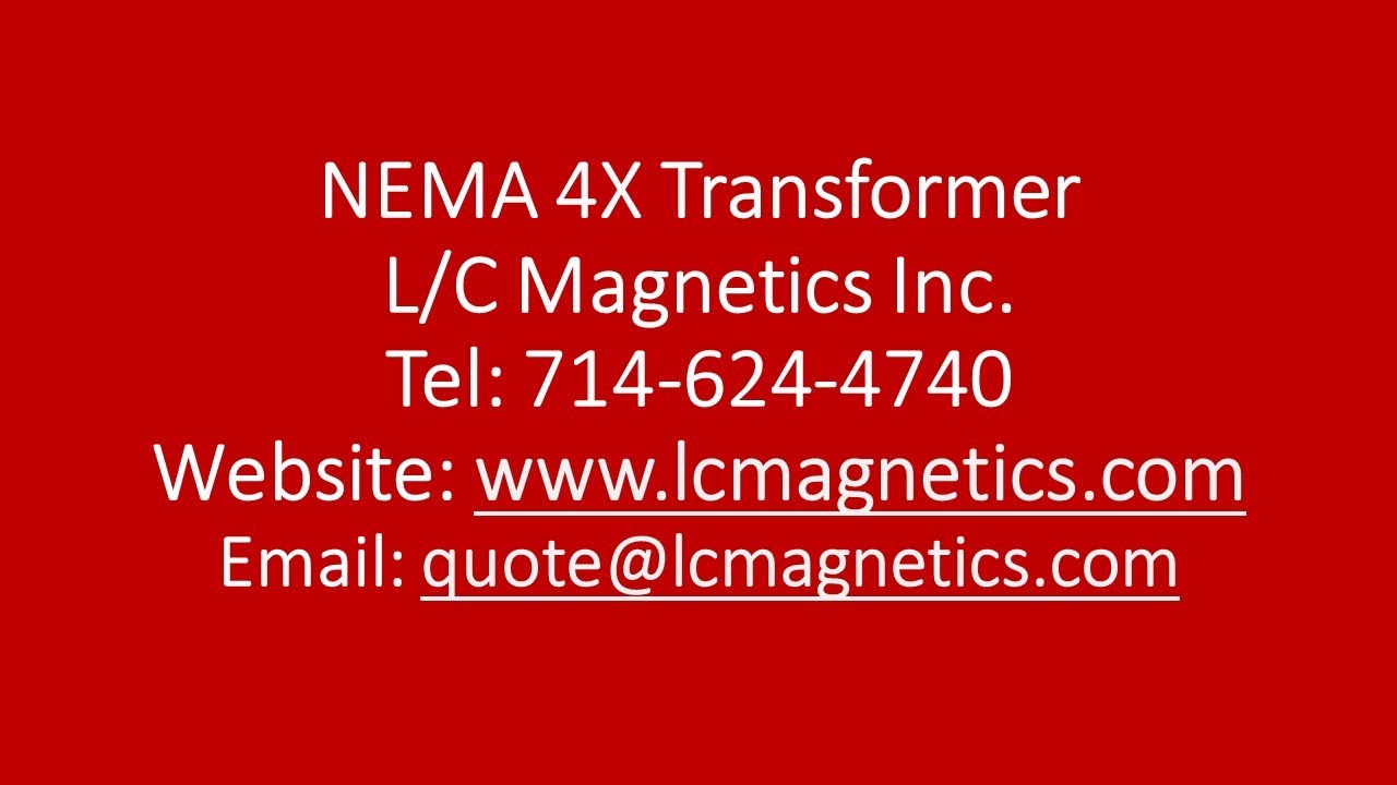 NEMA 4X Transformer - YouTube