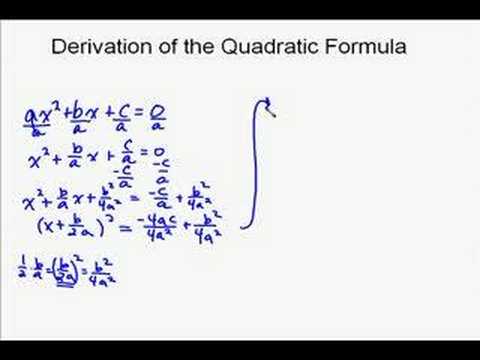 Derivation of the Quadratic Formula - YouTube