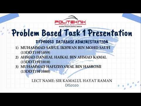 DFP40053 Problem Based Task 1 Presentation - YouTube