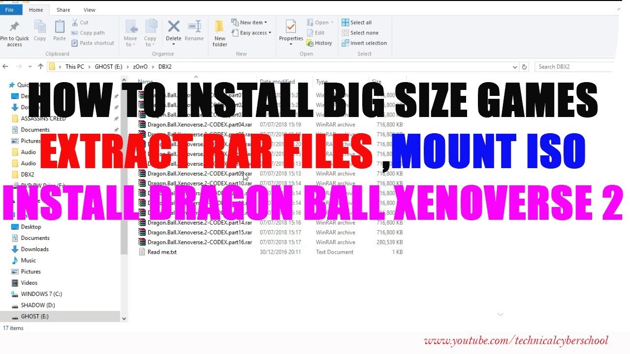 HOW TO INSTALL BIG SIZE GAMES|EXTRACT RAR FILES|MOUNT ISO|INSTALL ...