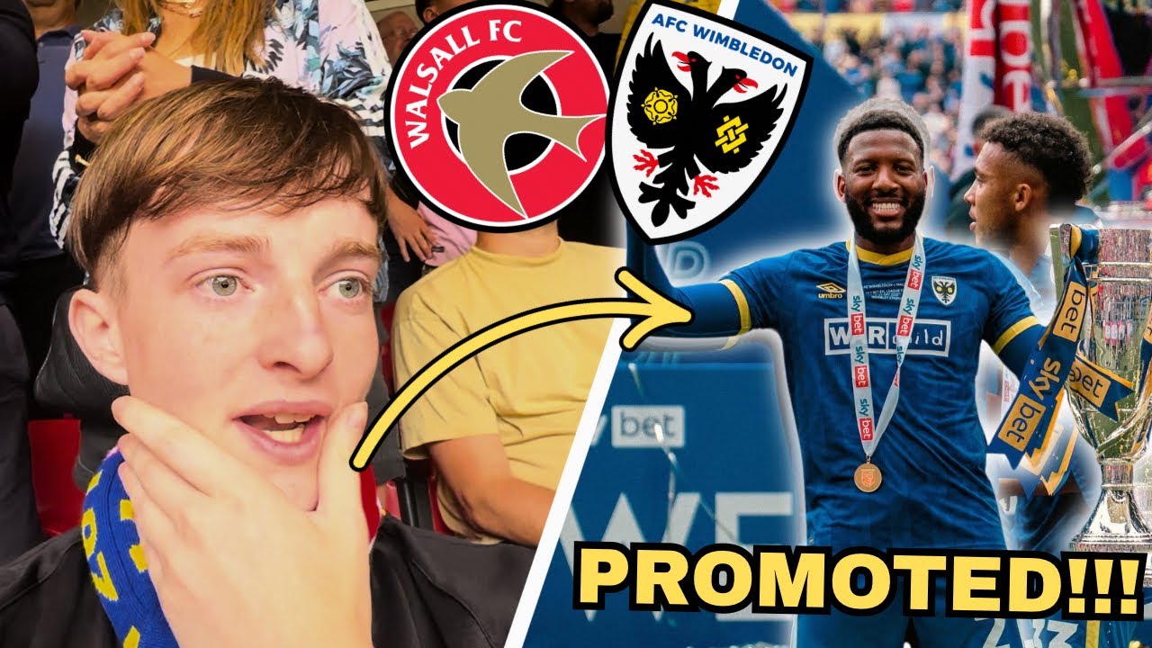 The MOMENT AFC Wimbledon got PROMOTED to League 1 | League 2 Play Off ...