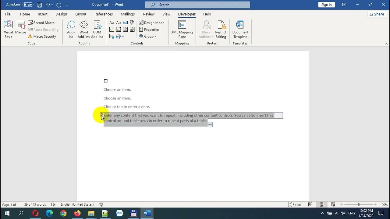 Enable the Developer Tab in Word 2021 - YouTube