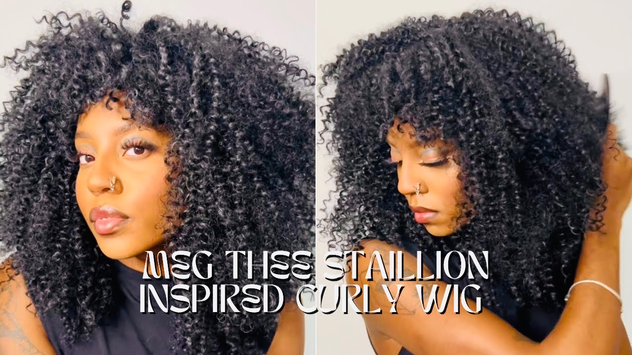 MEG THEE STALLION INSPIRED CURLY WIG WITH BANGS | $30 AMAZON WIG | TANI ...