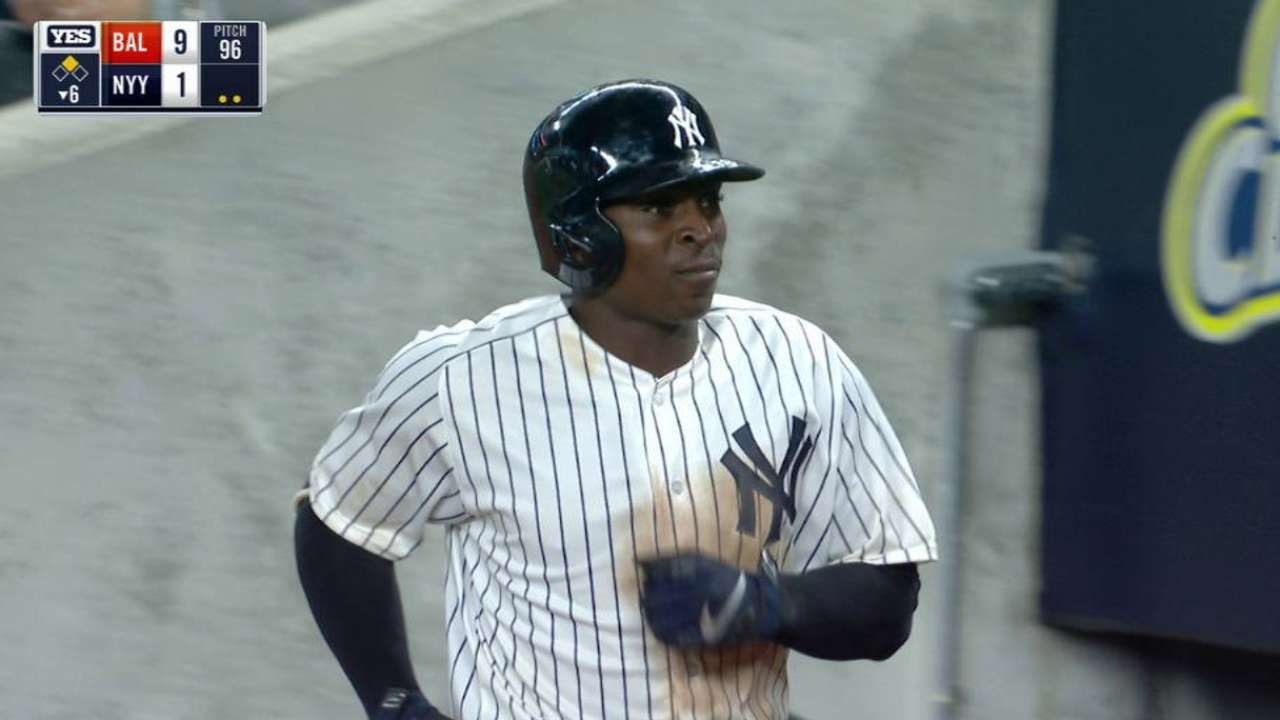 BAL@NYY: Gregorius plates run with a groundout - YouTube