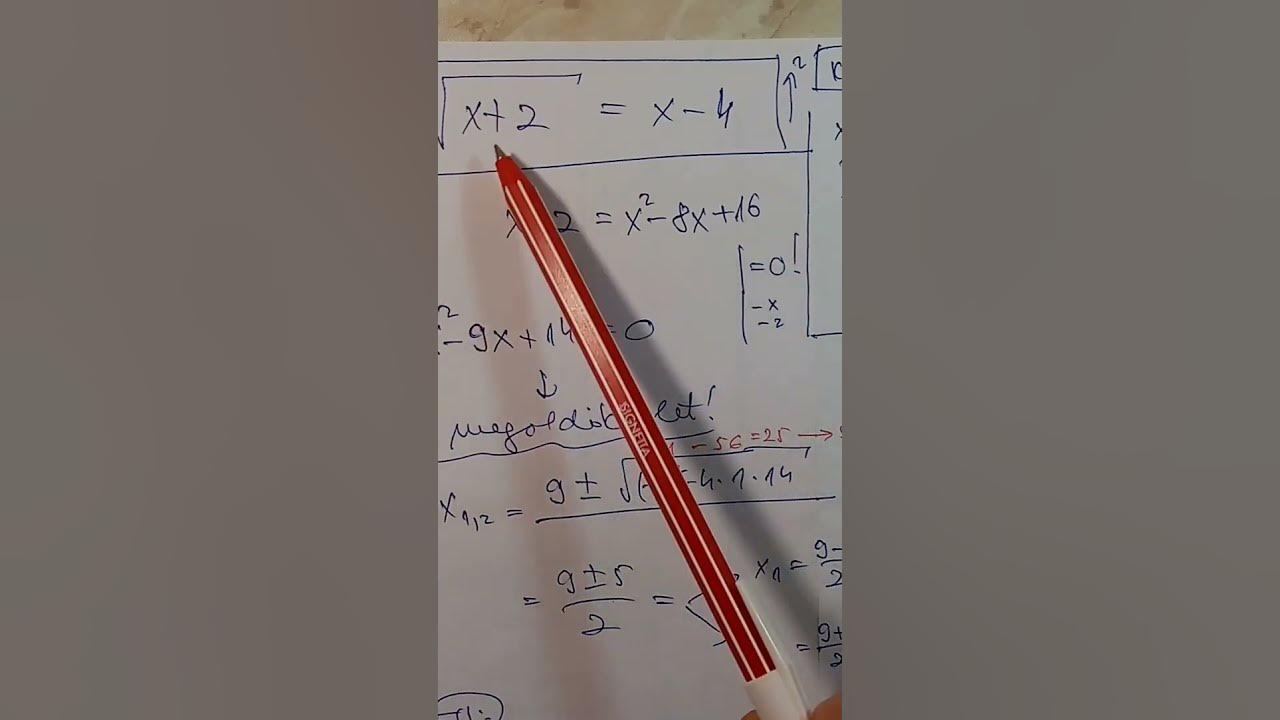 Négyzetgyökös egyenlet - teljes videó a csatornán - 25.1.8.-3 #matek - YouTube