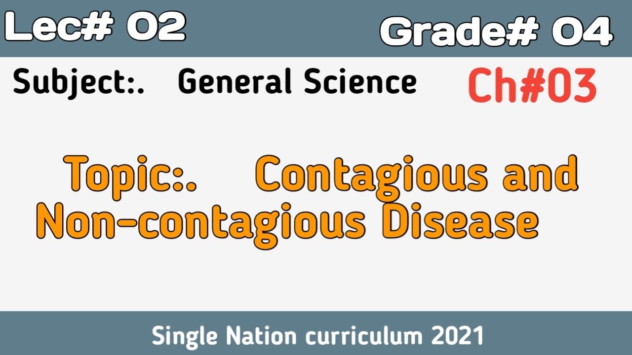 Ch#03/Lec#02/Topic: Contagious and Non contagious Disease/Class 04 ...