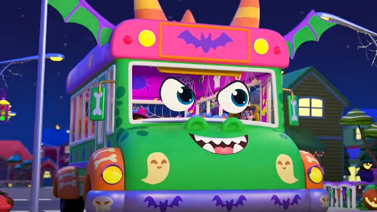 Wheels On The Bus, Halloween Bus Ride & Nursery Rhyme for Babies - YouTube