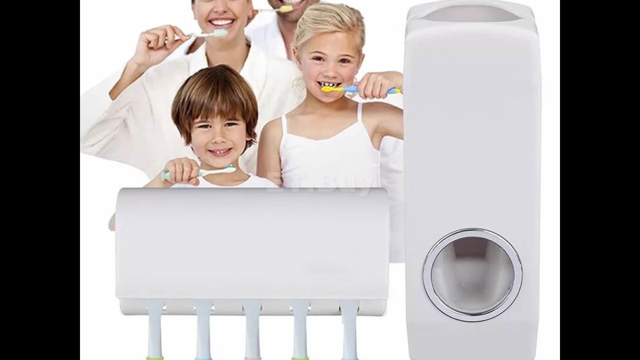 Dispenser Para Pasta De Dente Com Suporte De Escovas CBRN02733 - YouTube