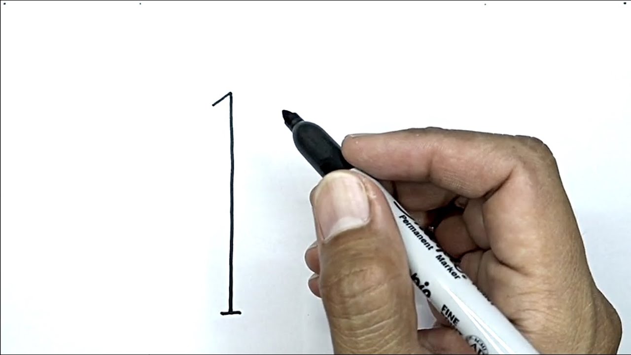 How To Draw A Giraffe With Number 1 | Drawing Using Number - YouTube