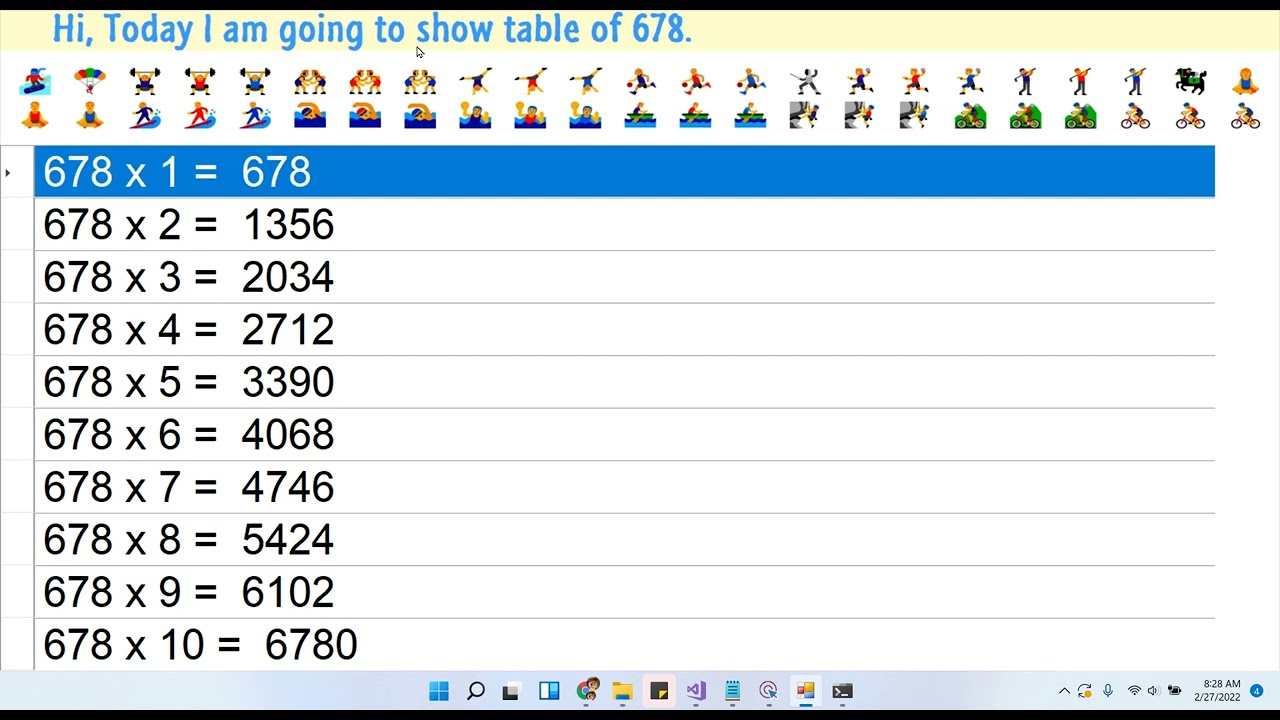 Table Of 678 YouTube Table Of 678 YouTube