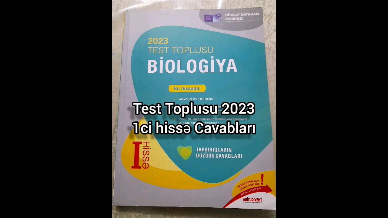 Biologiya Test Toplusu 2023 1ci hissə Cavabları - YouTube