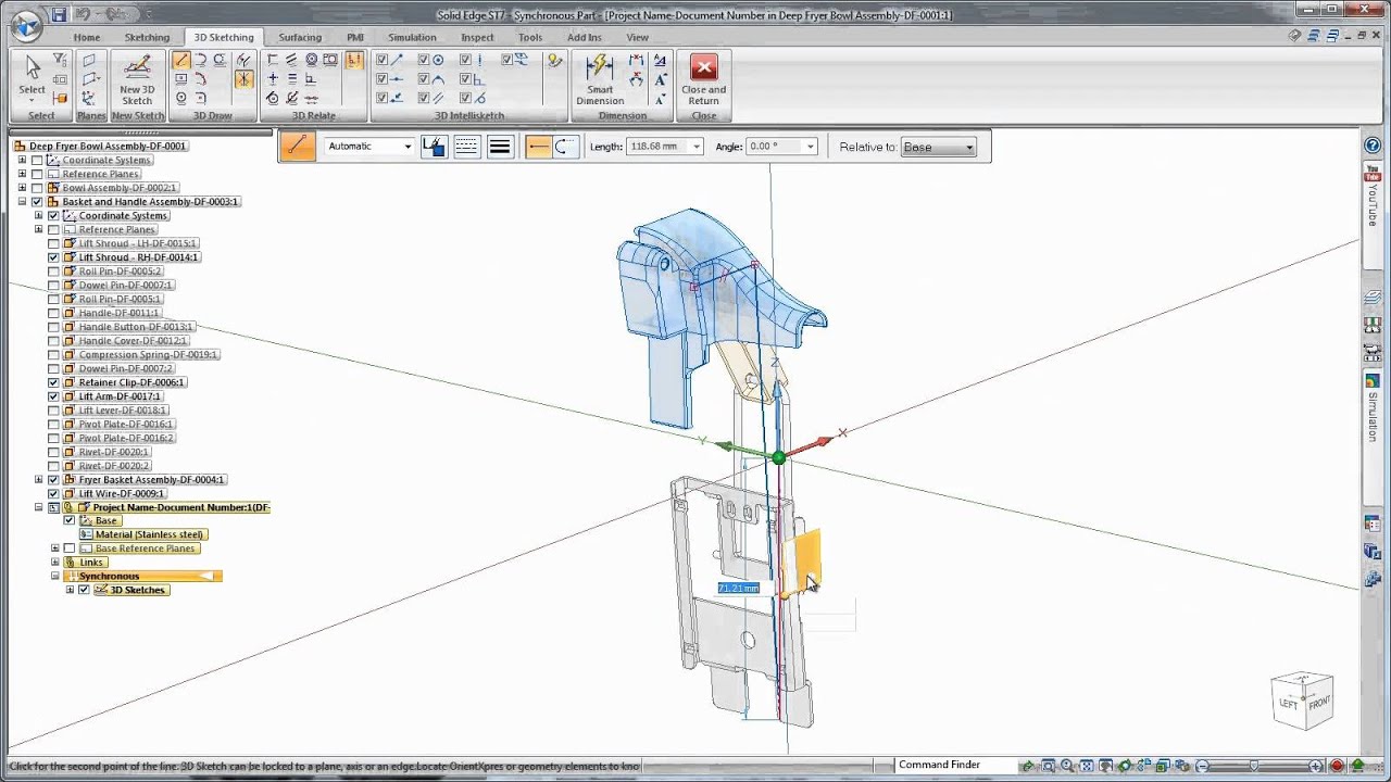 Powerful 3D Sketching in Solid Edge ST7 - YouTube