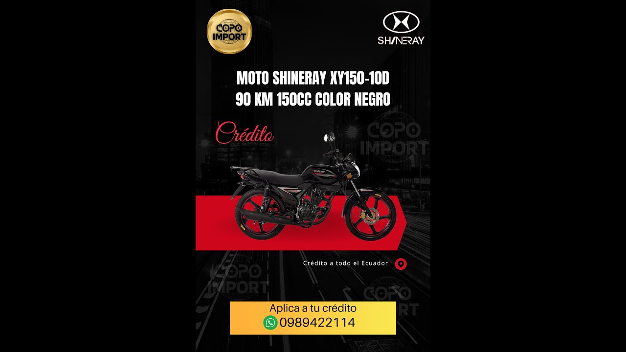Moto Shineray XY150-10D | 90 km 150CC Color Negro - A crédito (Ecuador ...
