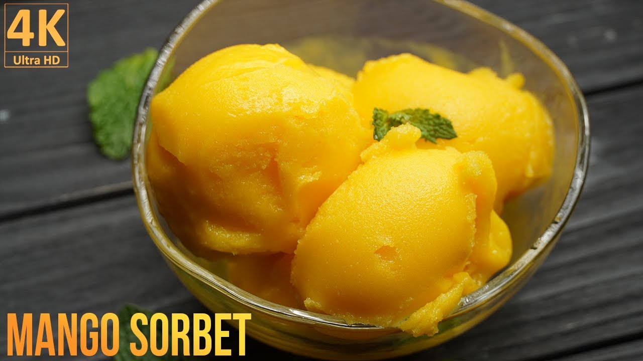 Mango Sorbet only with 4 Ingredients|Mango Ice Cream Without Cream ...