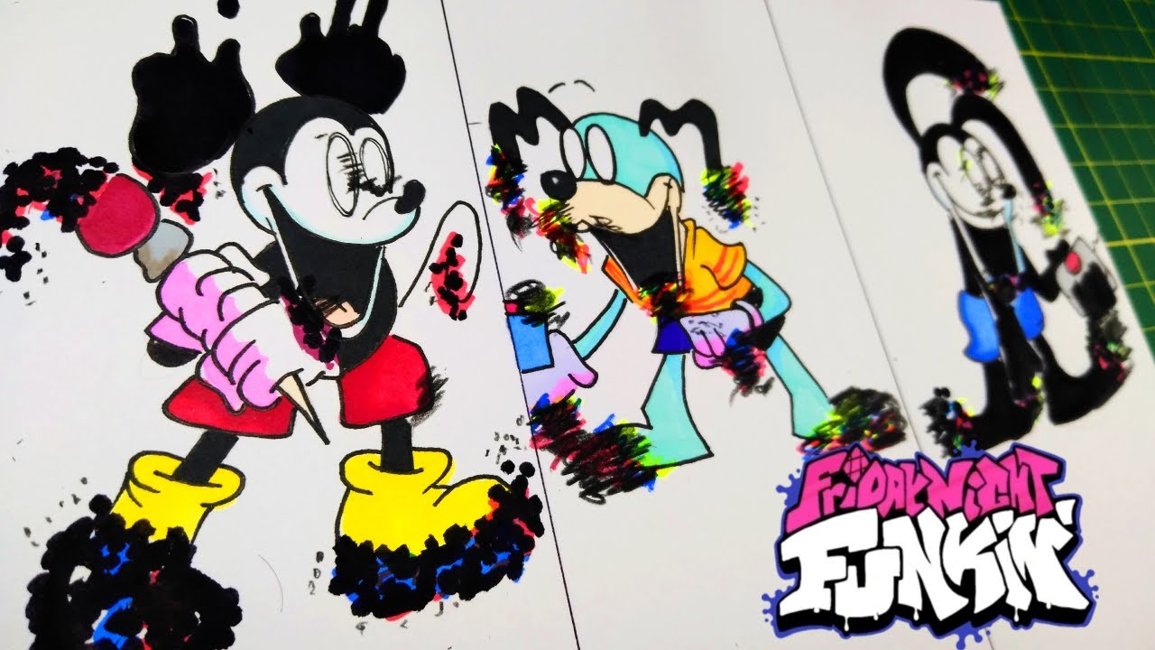 dibujando PERSONAJES de FRIDAY NIGHT FUNKIN CORRUPT DISNEY | DRAWING ...