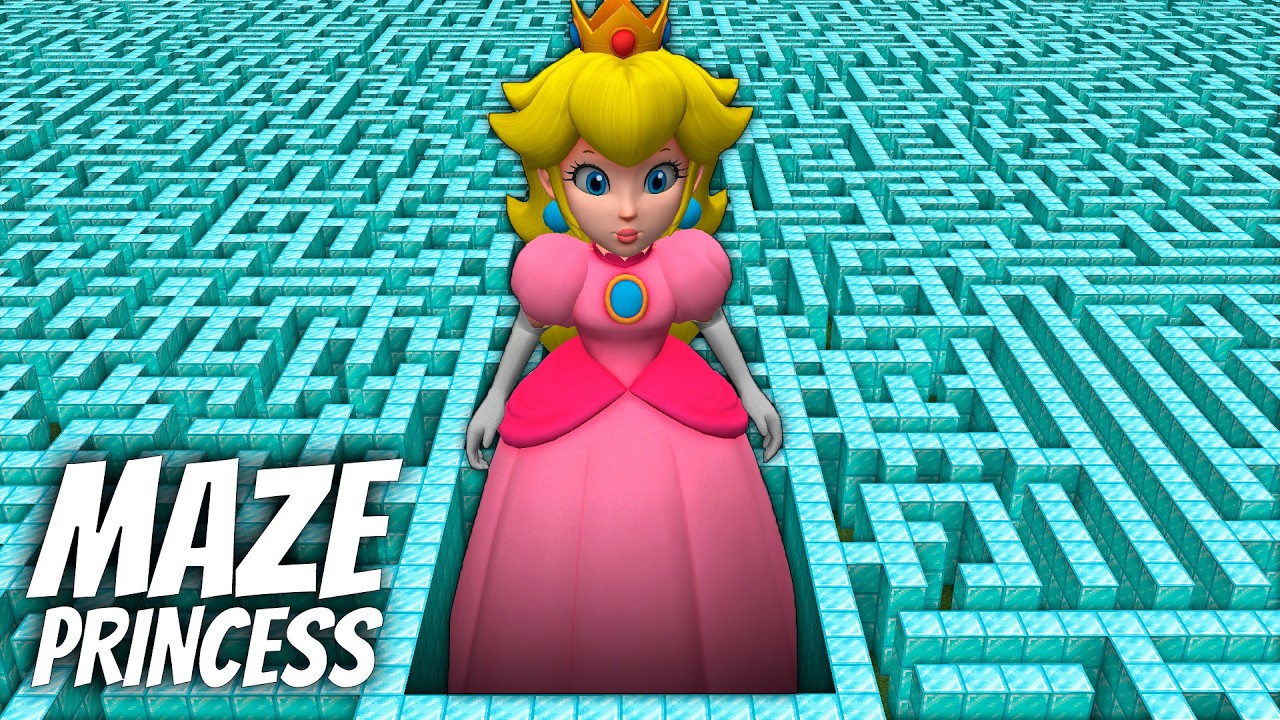 I found a PRINCESS PEACH MAZE in Minecraft ! What's INSIDE the PEACH ...