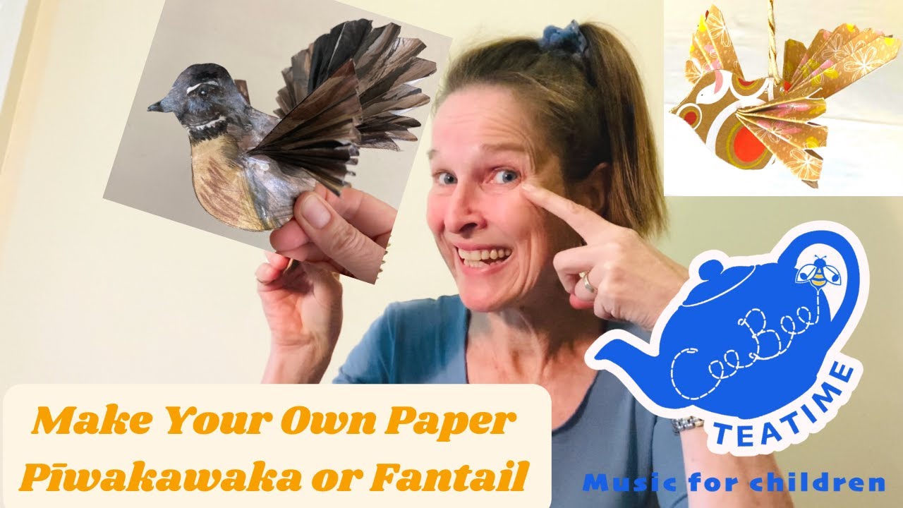 How to Make Your Own Paper Pīwakawaka or Fantail Bird | Craft videos ...