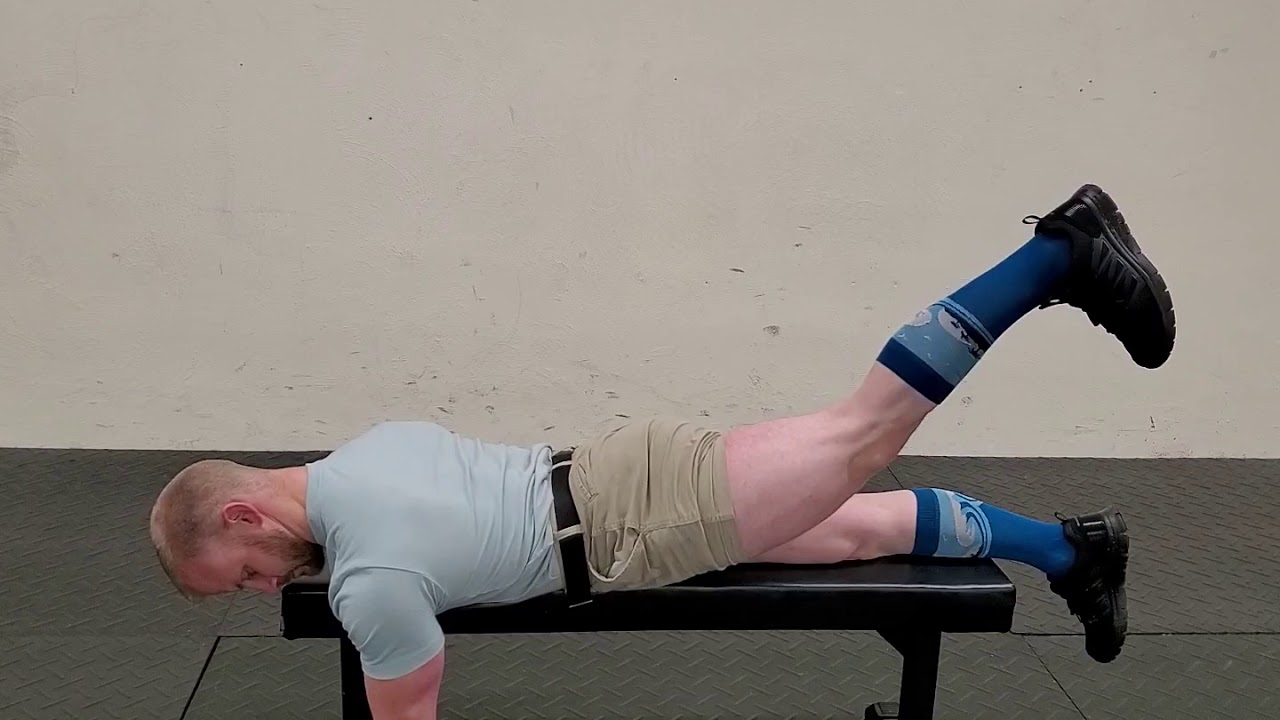 Prone single leg reverse hyperextension - YouTube