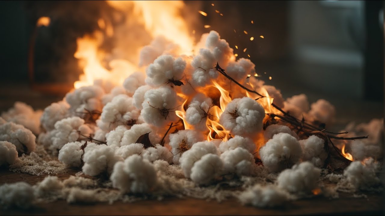 "Time-Lapse: The Fiery Dance of Burning Cotton" - YouTube