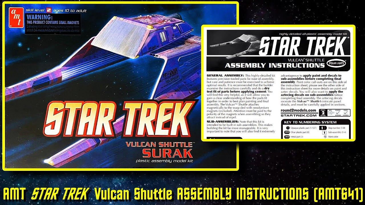 AMT STAR TREK Vulcan Shuttle SURAK Plastic Assembly Model Kit ...