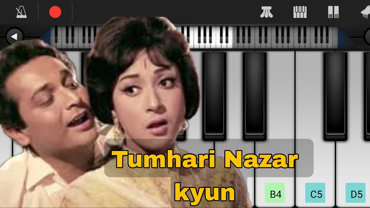 Tumhari Nazar kyun song || PIANO || old song piano tutorial (easy steps ...