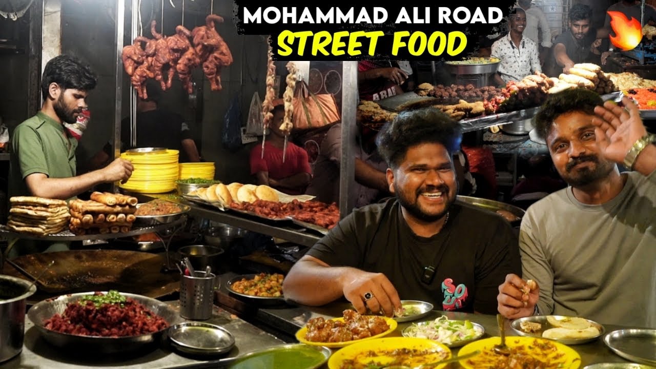 EXTREME STREET FOOD TOUR in Mumbai 🔥 | Mohammad Ali Road khau Gali ...
