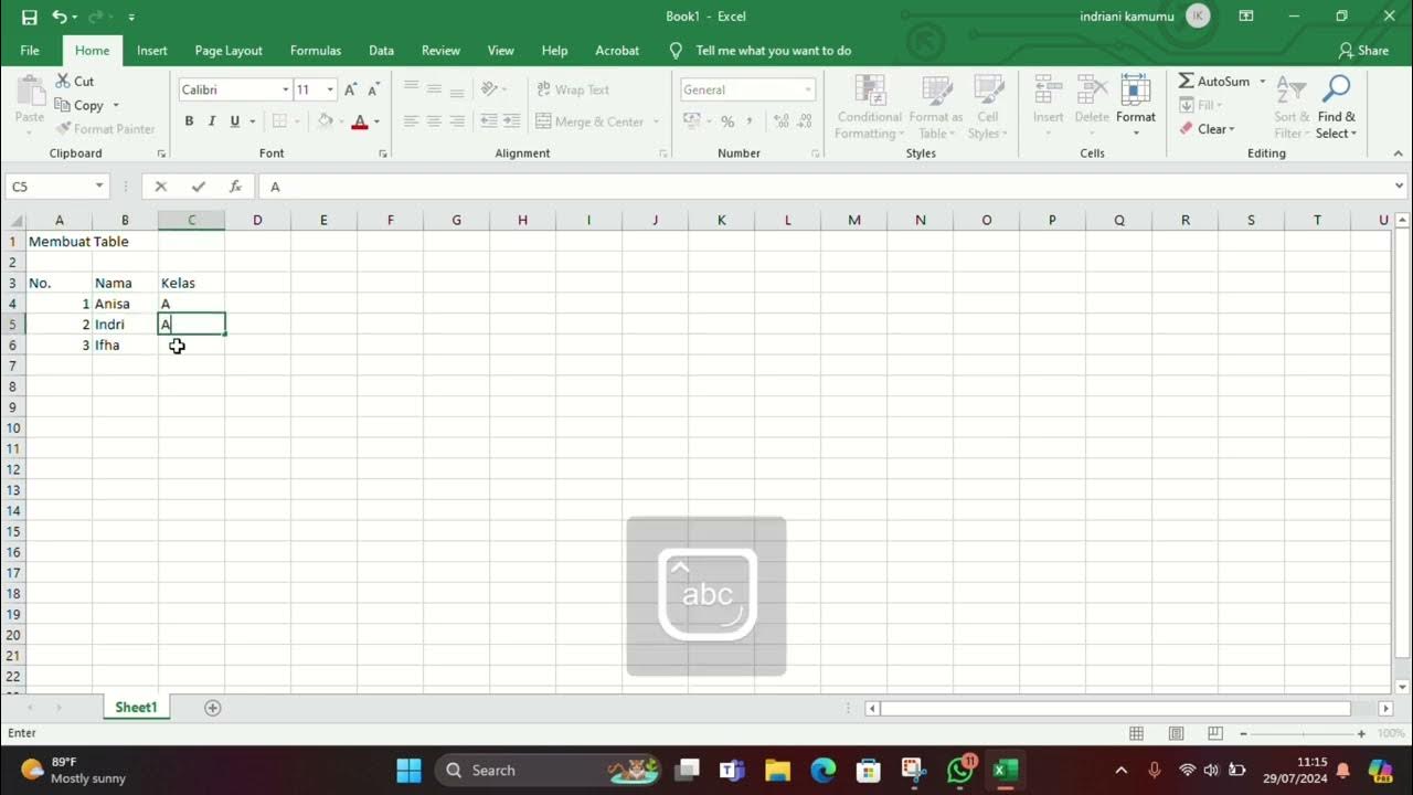 Tutorial membuat tabel di excel - YouTube
