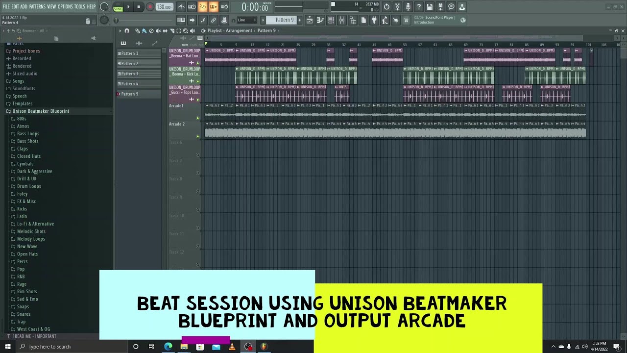 Beat Session using Unison Beatmaker Blueprint and Output's Arcade - YouTube