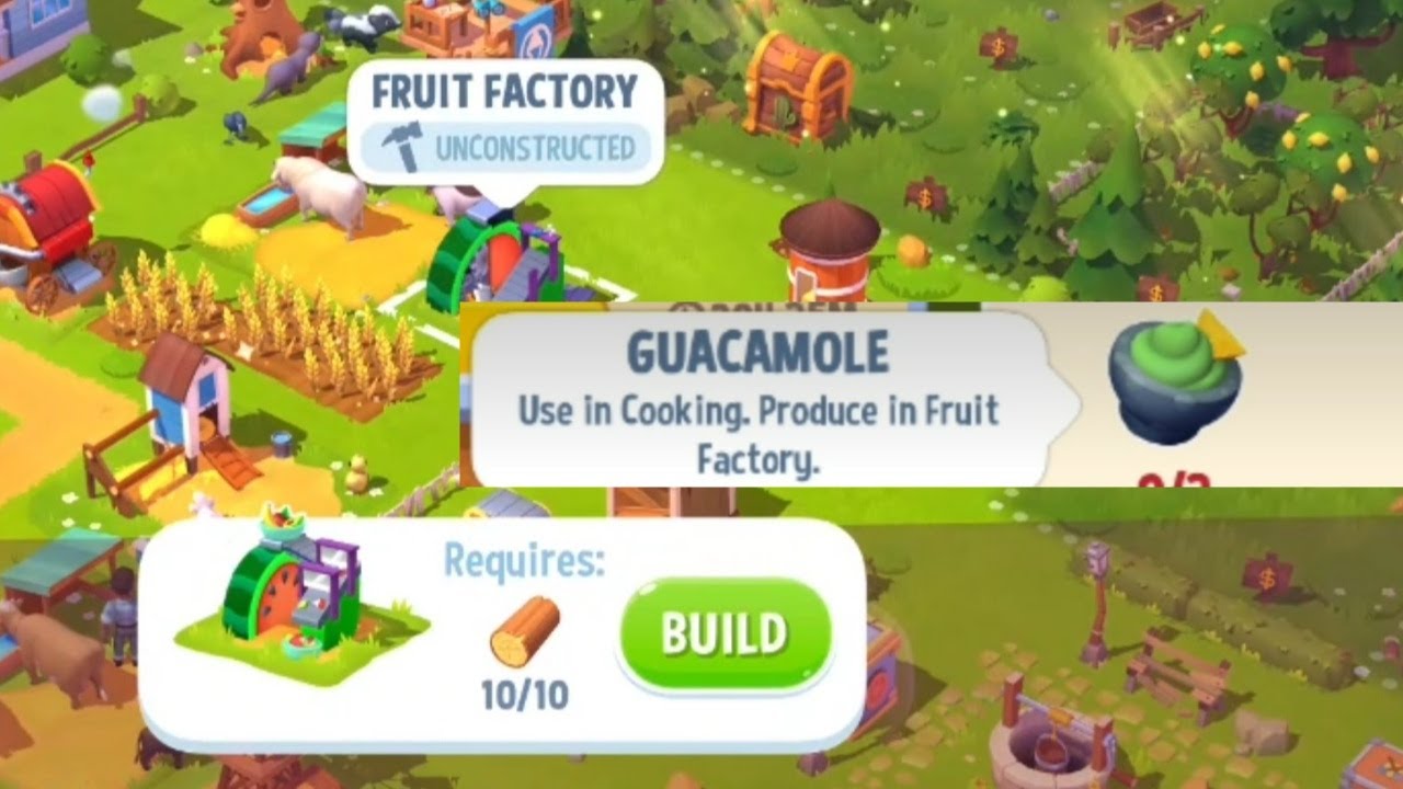 Farmville 3 build fruit factory to make guacamole - YouTube