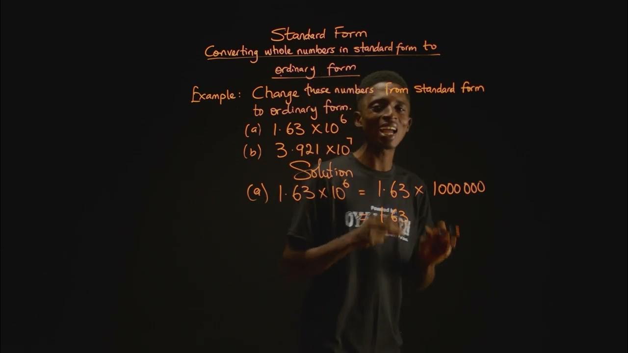 JSS 2 | Standard Form | Converting whole numbers in standard form to ordinary form. - YouTube