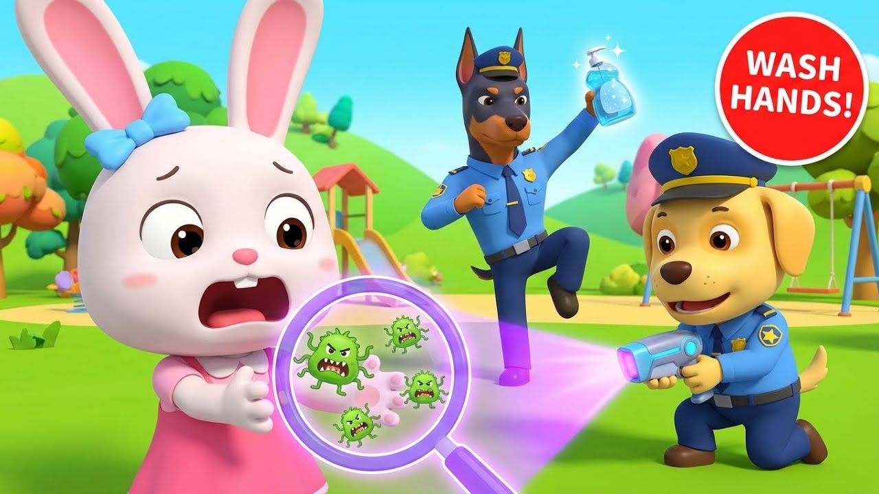 Germ Monster Attack! 🦠 Sheriff Labrador’s Handwashing Mission | Police ...