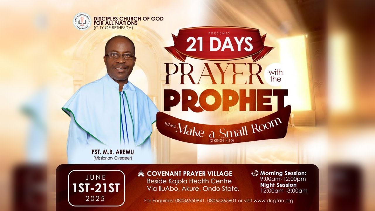 (DAY 21 ) 21 DAYS PRAYER WITH THE PROPHET THEME: Make a Small Room (2 ...