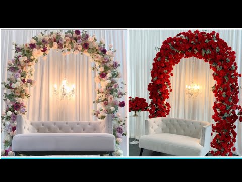 DIY - Floral Backdrop diy - Dollar Tree Red Floral backdrop - YouTube
