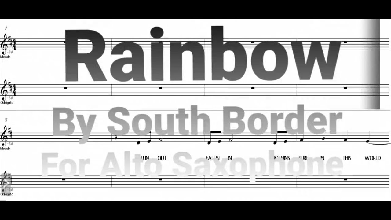 Rainbow Eb Alto Saxophone Sheet Music Play Along Back Track - YouTube
