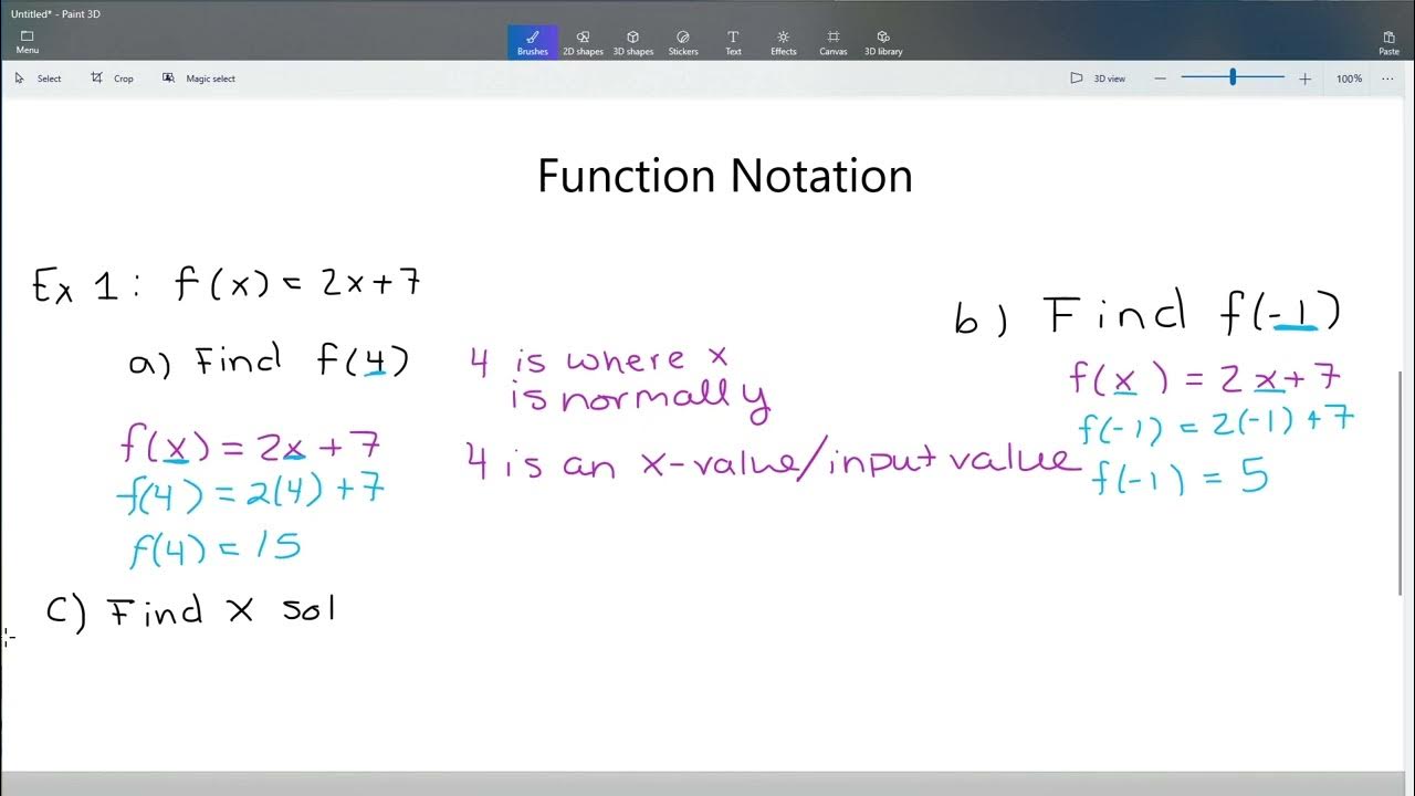 Function Notation Youtube