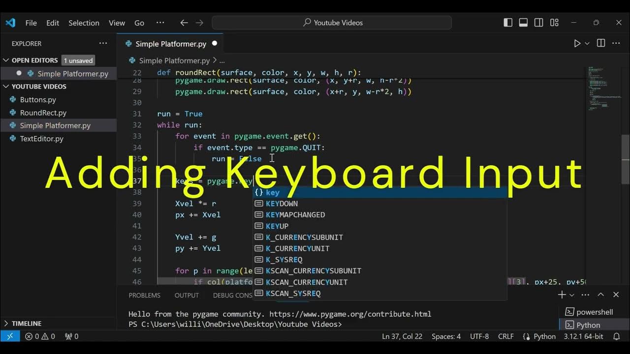 How to Make a Simple Platformer in Pygame - YouTube