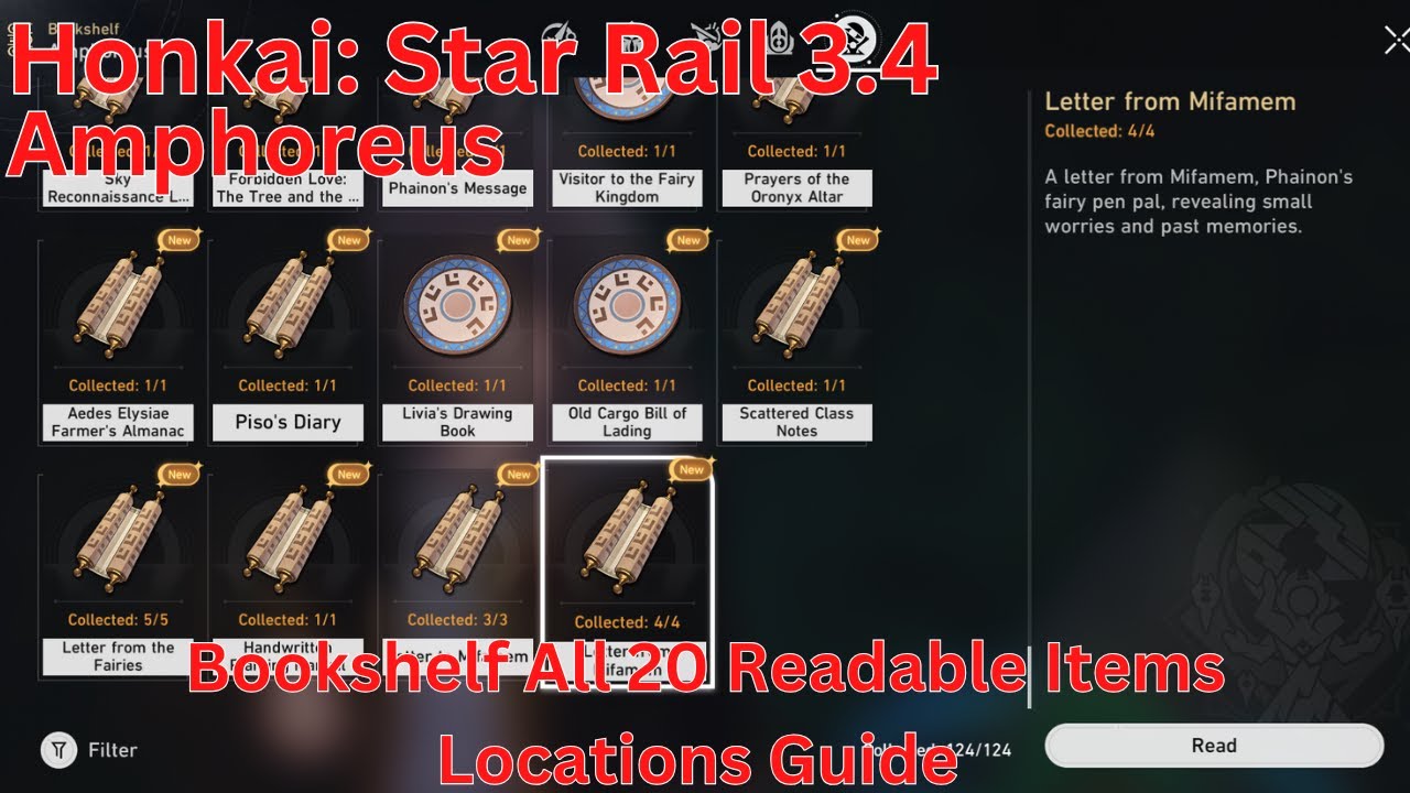 Amphoreus Bookshelf All 20 Readable Items Locations Guide【Honkai: Star ...