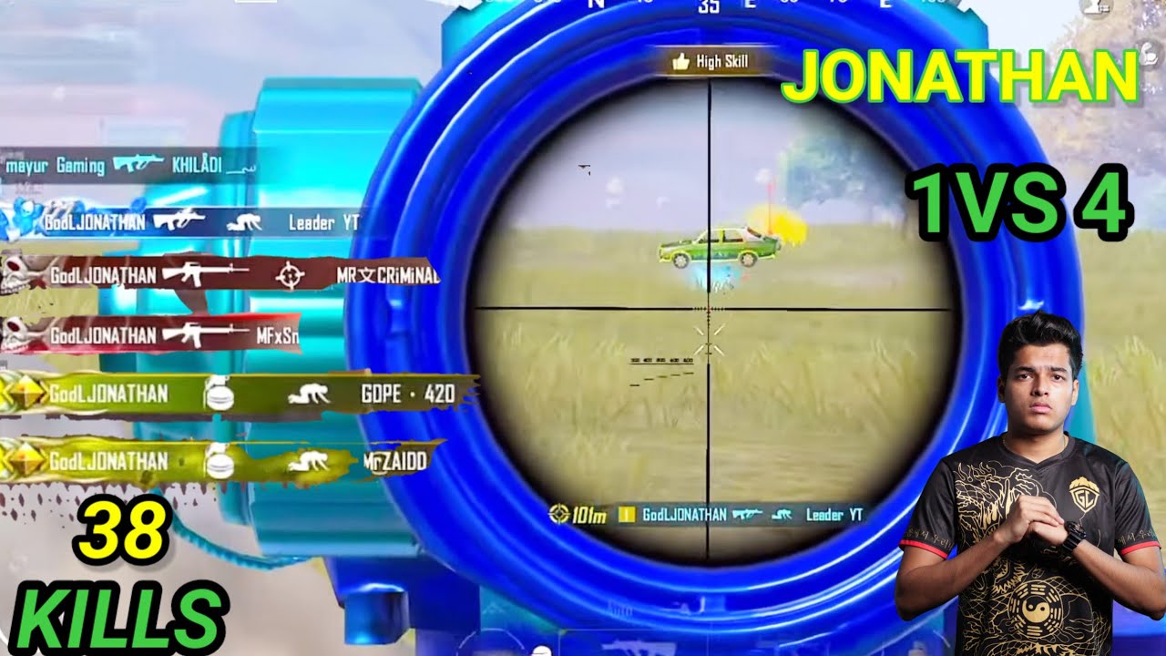 JONATHAN GAMING BEST GAME PLAY VIDEO IN BGMI BEST 1VS4 CLUTH VIDEO ...
