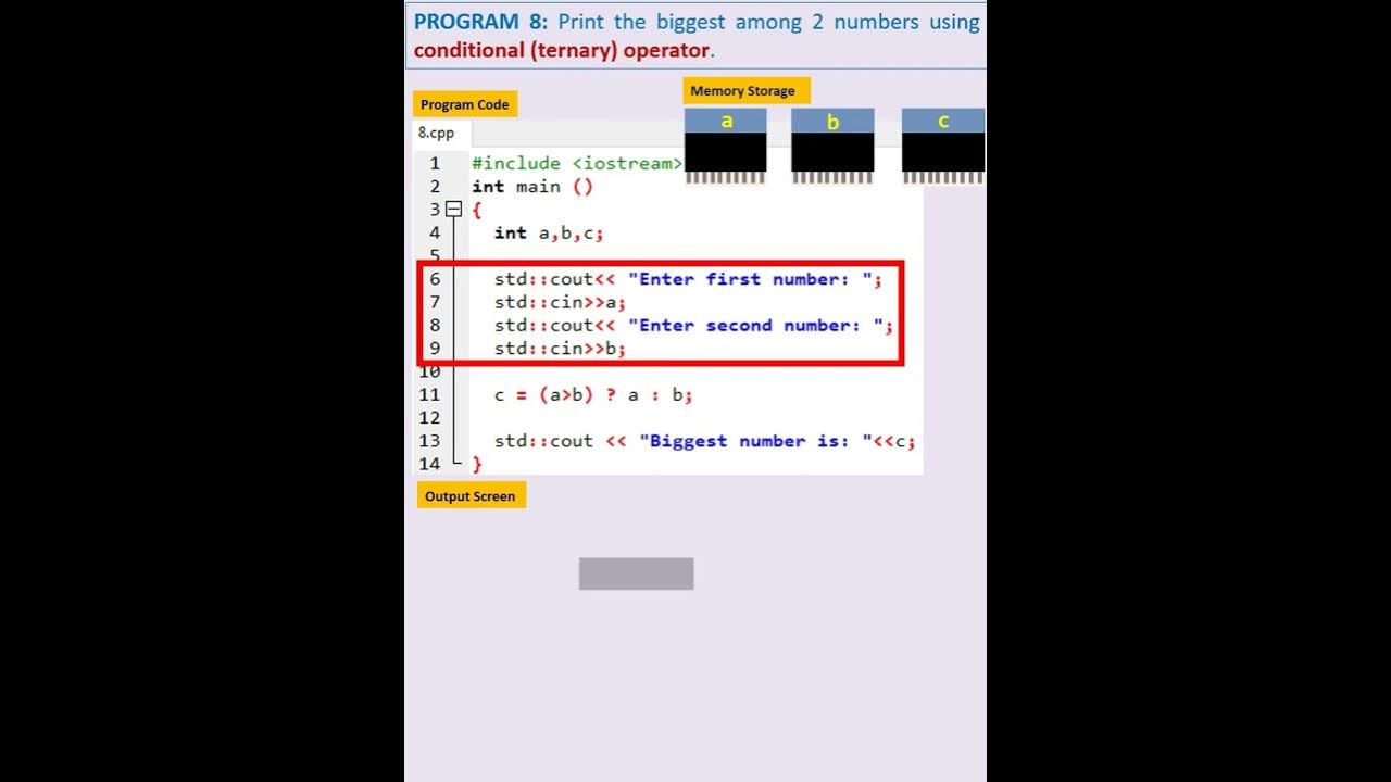 Ternary Operator explained with C++ Program #CPP #Ajit_Saigal #Shorts - YouTube