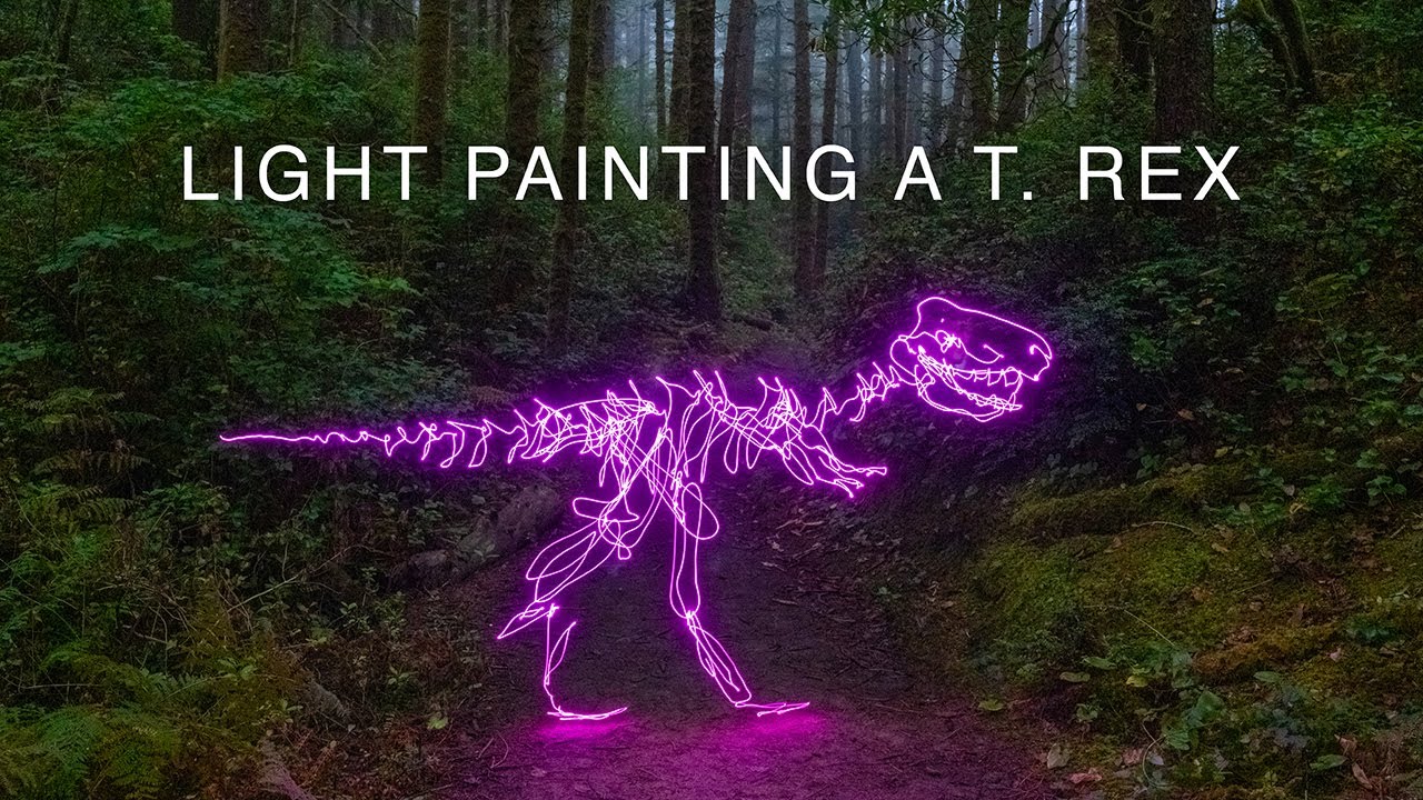 Light Painting a T. Rex - YouTube