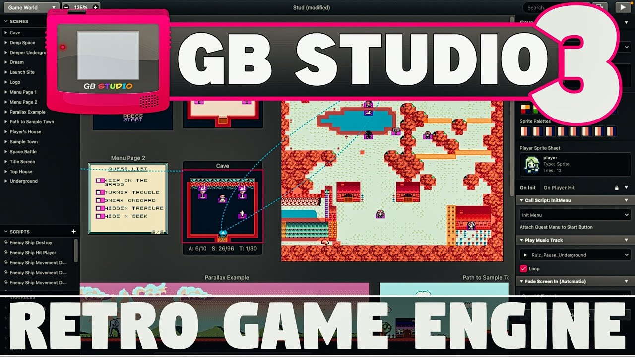 GB Studio 3 Stupendously Easy To Use Retro Game Engine YouTube