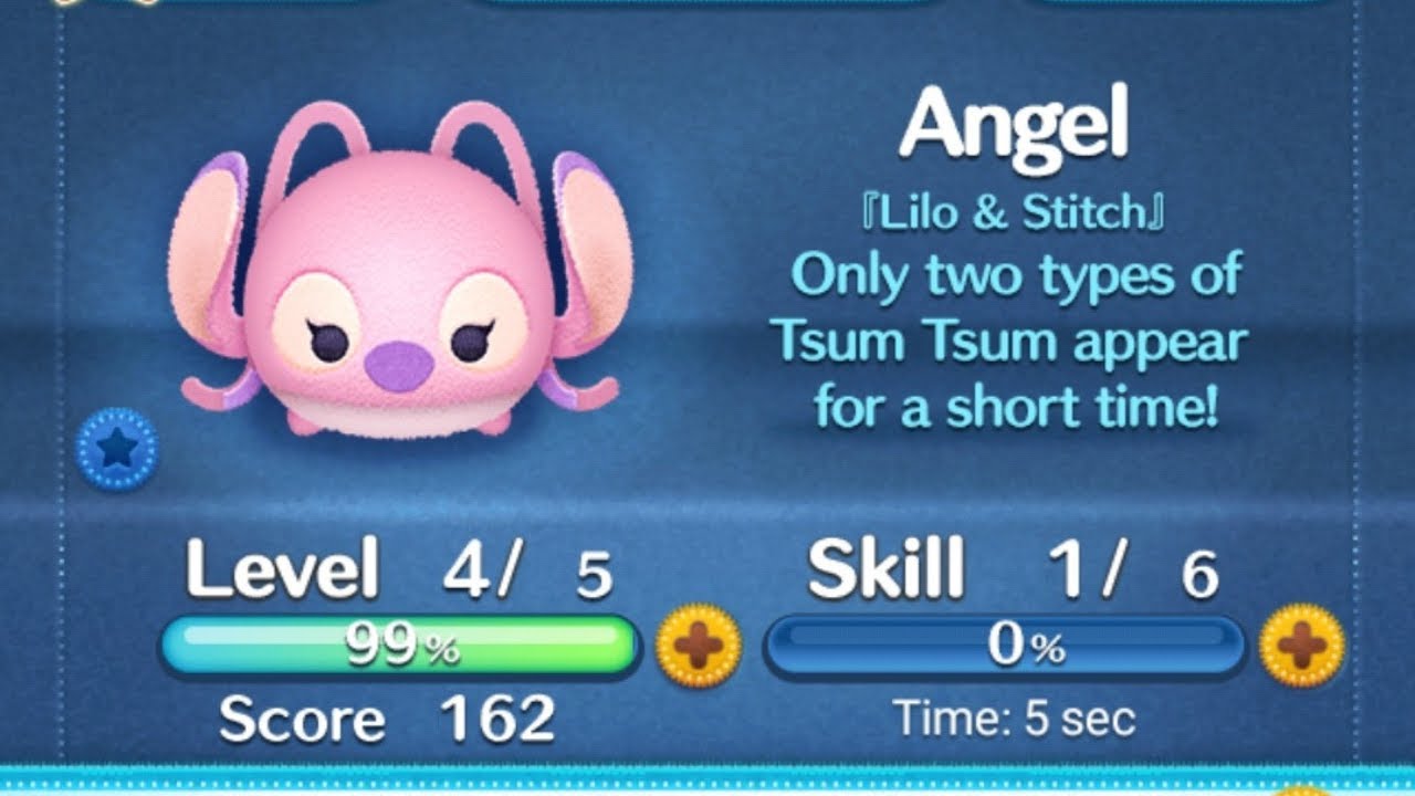 Tsum Tsum Gameplay with Angel - Level 4 & Skill 1/6 [090723] - YouTube