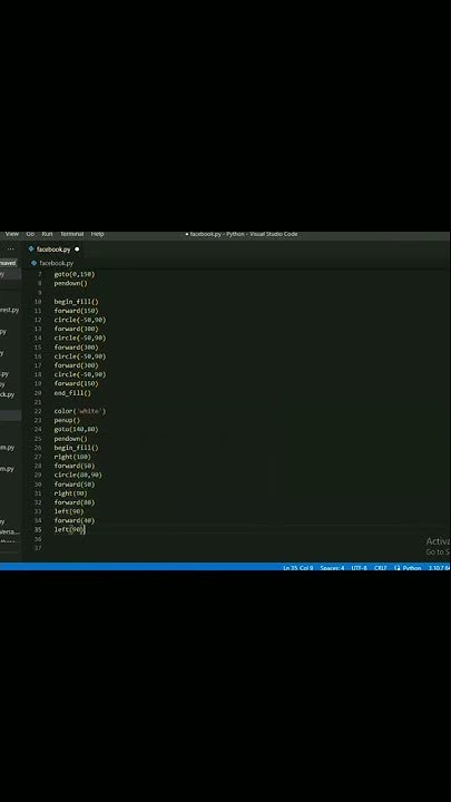 Draw Facebook using Python Turtle||#shortsfeed - YouTube