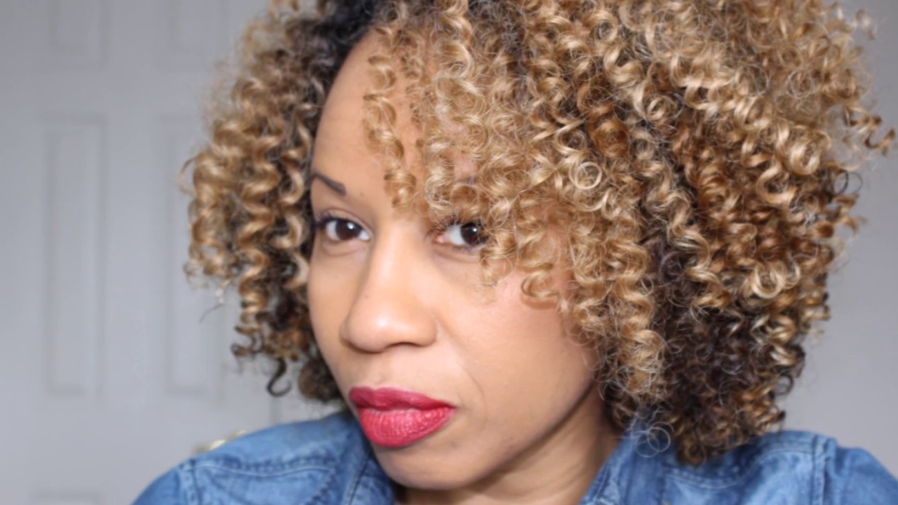 Beginner's Curly Wig : Freetress Flower Blossom 0F27/30/613 - YouTube